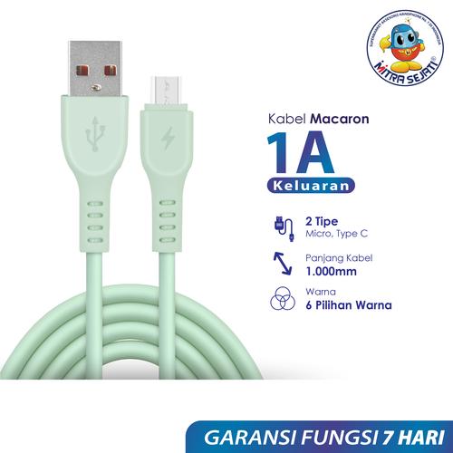 Jual Kabel pengisi daya macaron 1a untuk tipe kabel micro usb dan type-c - Micro USB, Putih ...