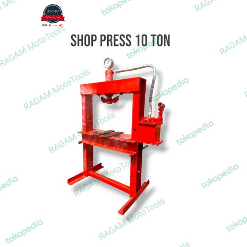 Jual Mesin Alat Press Hidrolik 10Ton Shop Press 10 Ton + Manometer ...