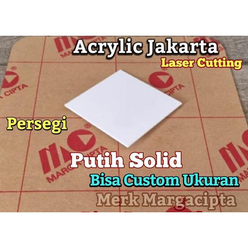 Jual Akrilik Acrylic Putih Kapur Persegi - Bulat Lembaran Potongan ...