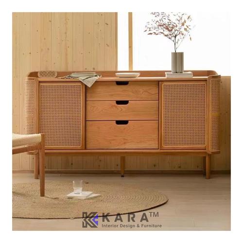 Jual Kabinet Kayu Jati Anyaman Rotan / Buffet / Sideboard / Gradenza ...