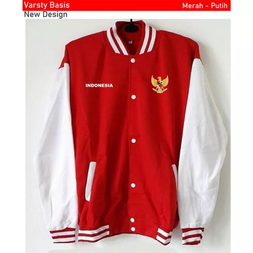 Jual JAKET BASEBALL VARSITY MERAH PUTIH INDONESIA PRIA WANITA BIGSIZE ...