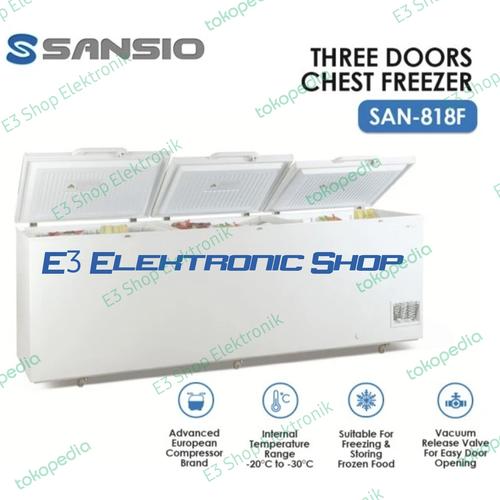 Promo Chest Freezer Sansio SAN818F Kulkas Pembeku 3 Pintu 818L SAN 818F ...