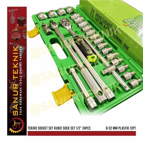 Jual TEKIRO Hand Socket Set / Kunci Sock Set 1/2" 24 PCS 8-32 MM PLASTIK - 12PT - Kota Surabaya ...