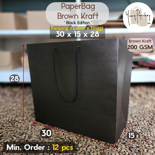 Promo Paper Bag/Tas Kertas Paperbag Hitam Polos Brown Kraft (2 Size ...