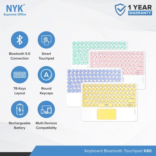 Promo Keyboard Bluetooth Mini Touchpad NYK K60 - Ungu - Jakarta Pusat - NYK Indonesia | Tokopedia