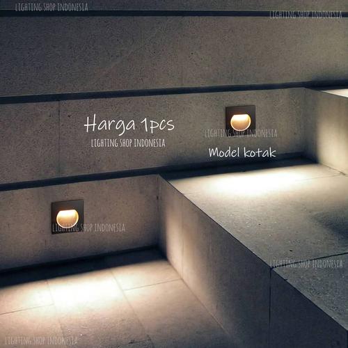 Jual Lampu tangga dinding led 3w waterproof outdoor bulat kotak segi ...