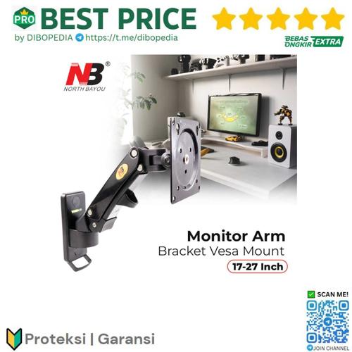 Jual Universal Monitor Arm Wall Mount Bracket Vesa Mount 17-27 Inch NB ...