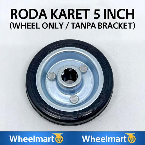 Jual Roda Troli Karet 5 inch (Roda saja, Hidup, Mati, Rem) - 5" Mati ...