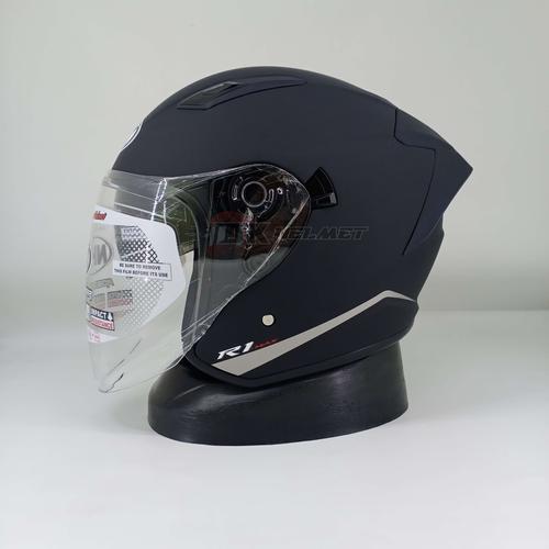 Jual Helm Half Face NHK R-1 R1 Max Solid Black Doff Bukan S1 GP Pro ...