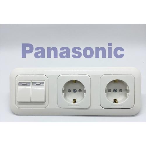 Jual PANASONIC Saklar 4 3 2 + Dobel Stop Kontak 3 GANG WEJ Putih ...
