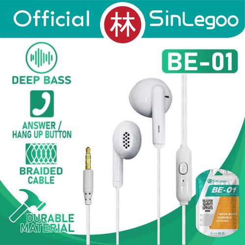 Promo Sinlegoo BE-01 Earphone Braided In Ear Bass Sound Mic Control ...