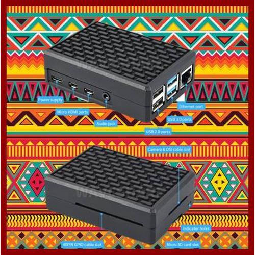 Jual Raspberry Pi 4 Aluminium Grid Groved Case Inner Heatsink Pillars ...