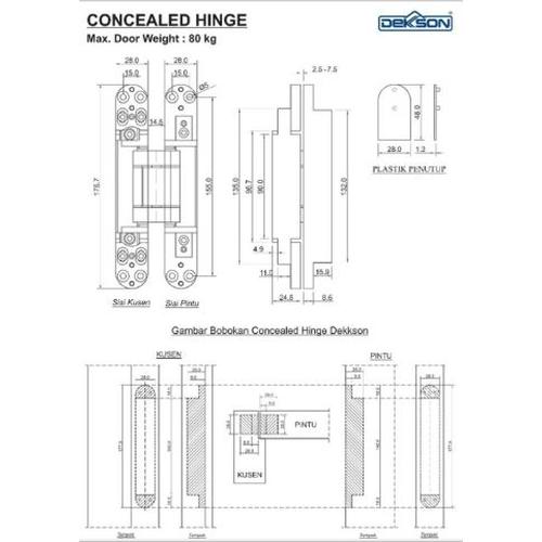 Jual CONCEALED HINGE ADJUSTABLE ES CONC D80 NA - Jakarta Barat - hoki ...