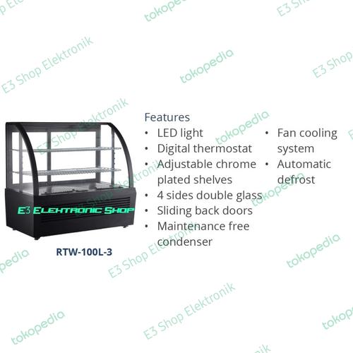 Promo GEA Counter Top Cake Showcase RTW-100L-3 Kulkas Display Kue RTW ...