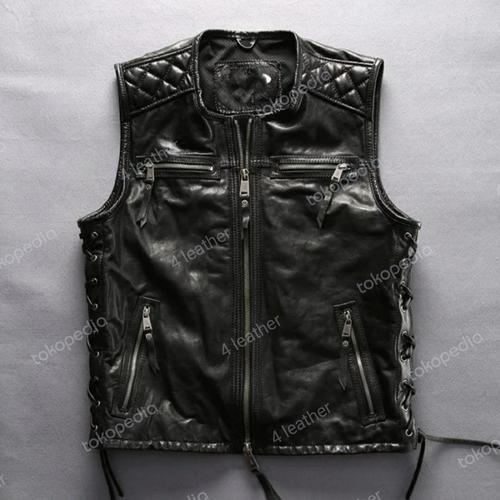 Jual rompi kulit asli pria rompi kulit pria rompi vest kulit original ...