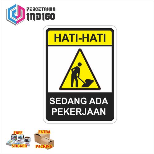Jual plat alumunium rambu rambu hati hati sedang ada pekerjaan - 60x60 ...