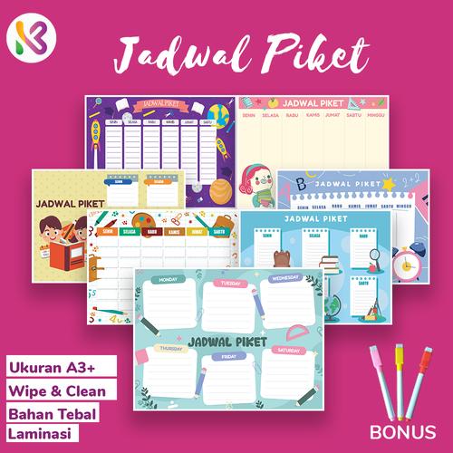 Jual Poster Jadwal Piket Kelas Untuk Anak Sekolah PAUD TK SD - JADWAL ...