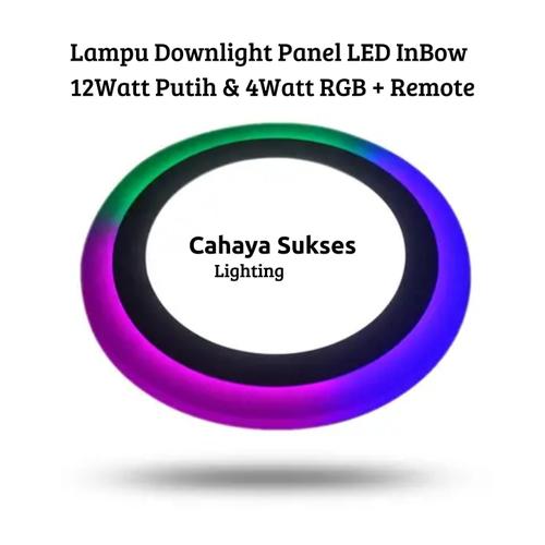 Jual Lampu Downlight Panel InBow LED 12Watt Putih & 4Watt RGB + Remote ...