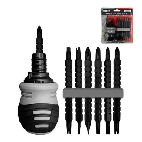 Jual Obeng CRV Set 13in1 Obeng Cebol BB buntek karet Dua Arah bolak ...