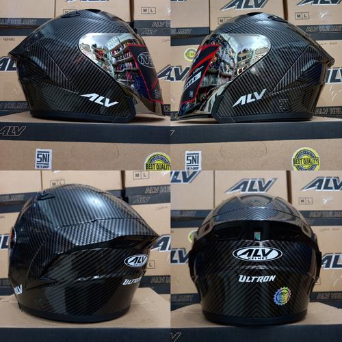 Jual HELM ALV ULTRON KARBON BLACK SINGLE VISOR - KARBON BLACK, M - Kab ...