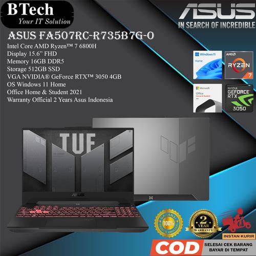 Jual ASUS TUF GAMING FA507RC-R735B7G-O R7-6800H 16GB 512GB RTX 4GB W11H ...