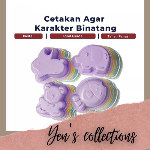 Jual Cetakan agar jelly puding nasi bento 4pc bentuk karakter binatang ...