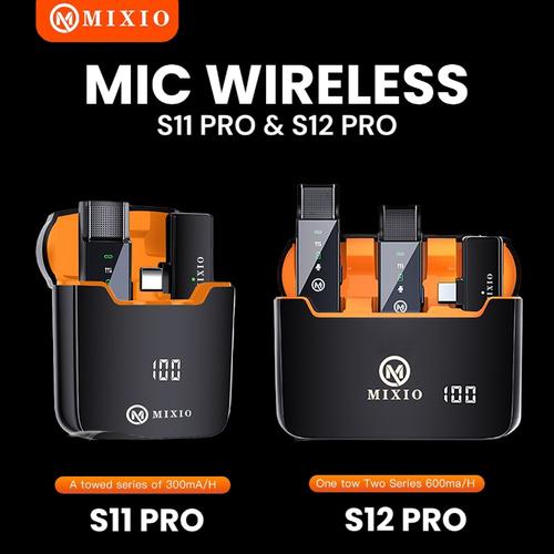 Promo MIXIO S12Pro S11Pro Microphone Wireless Mic clip on Live Lavalier ...