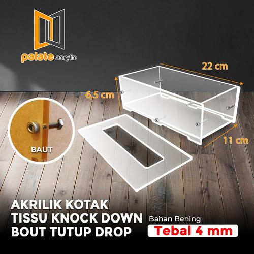 Jual Akrilik Kotak Tisu / Acrylic Tissue Box Knock Down Baut Tutup Drop ...