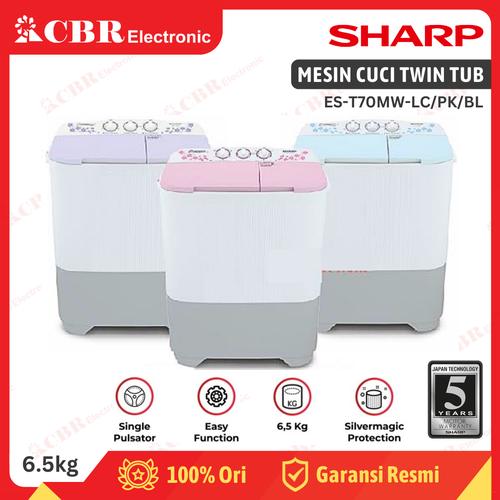 Jual Mesin Cuci SHARP 2 Tabung 6.5KG ES-T70MW BL/PK/LC - Kota Batam ...