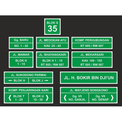 Jual Nama Jalan - Rambu - Plang Jalan - Nomor Rumah - Rambu Jalan ...