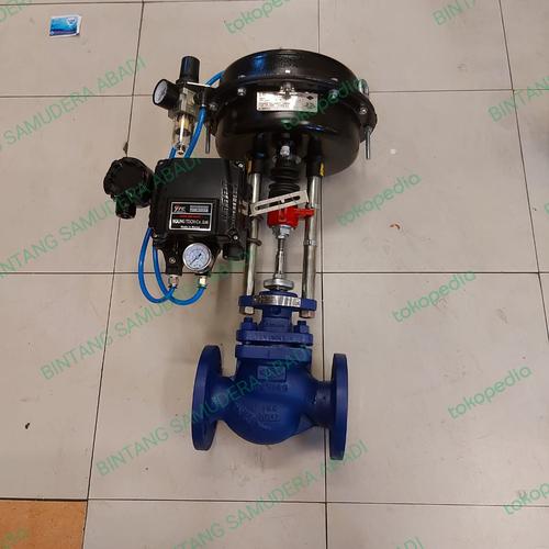 Jual control valve ari armaturen 2" inch dn50 pn16 pneumatic positioner ...
