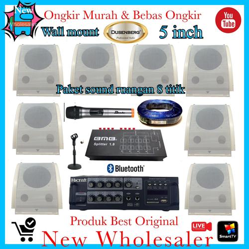 Jual paket Sound ruangan Wall mount 8 titik 5 inch speaker dusenberg ...