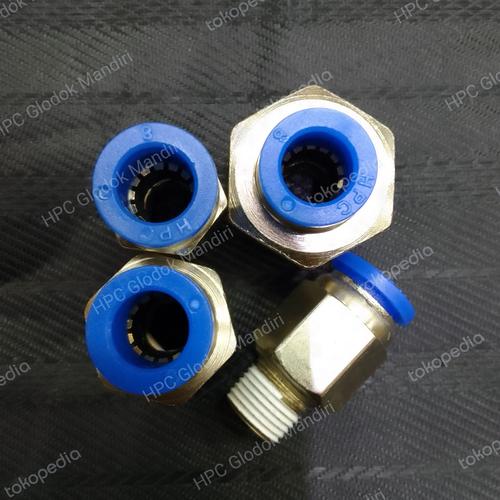 Jual Pneumatic Connector Nepel 8mm 1/8 1/4 3/8 1/2 - 1/2 - Jakarta ...