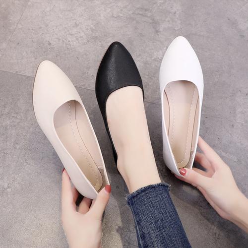Promo Leather Flatshoes Simple Sepatu Flat Wanita Kulit Polos Nyaman ...