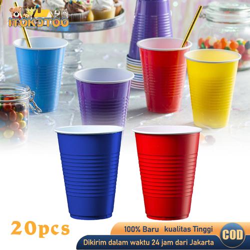 Jual 20pcs 16oz Cup Gelas Plastik Merah 450ml Red Party Cup - Merah ...