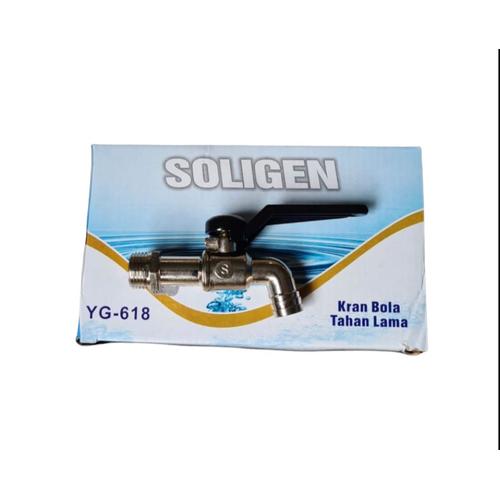 Jual Kran Bola Gagang Hitam Soligen YG-618 / Keran Air Soligen 618 1/2 ...