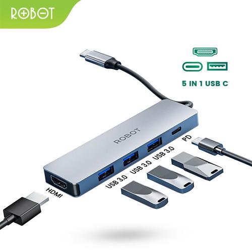 Jual ROBOT USB Hub HT255S Multiport 5 in1 USB C Adapter - Kota Bandung ...