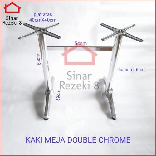 Jual Kaki Meja DOUBLE CH Silver Cafe Resto Kotak Foodcourt Makan ...