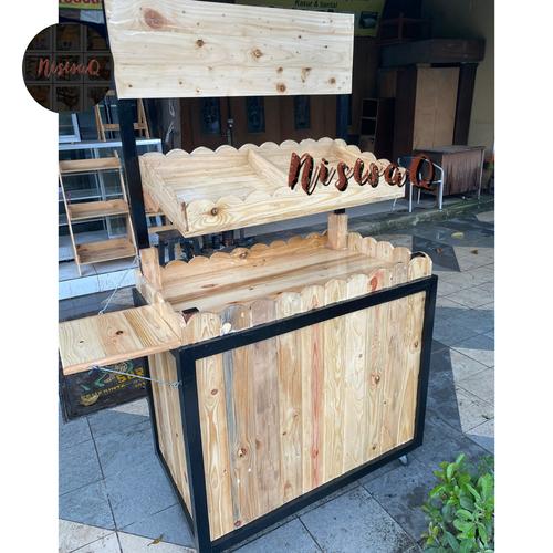 Jual Gerobak Booth | Rak Roti | Rak Buah Kayu Jati Belanda - Kota ...