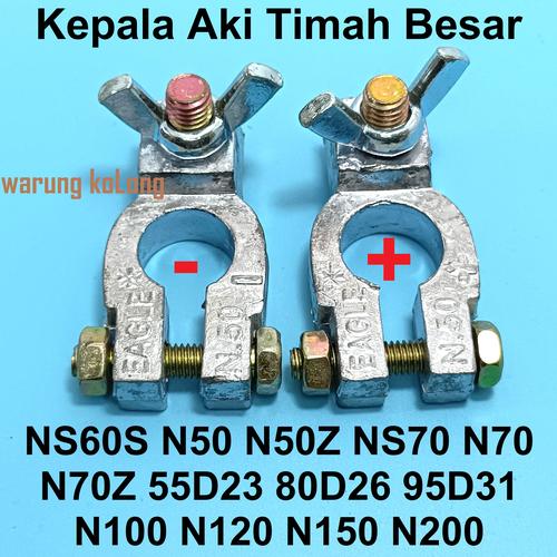 Jual Kepala Aki Set Besar Timah N50 N50Z N70 55D23 Klem Termina Accu ...