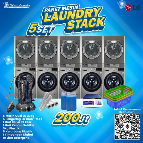 Jual Paket mesin LAUNDRY STACK 5 SET 200JT - Jakarta Pusat - Solusi Laundry_NEW | Tokopedia