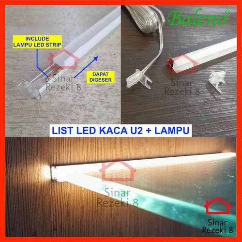 Promo List LED Kaca U2 + Lampu / Strip Rumah Aluminium Ambalan Lis ...