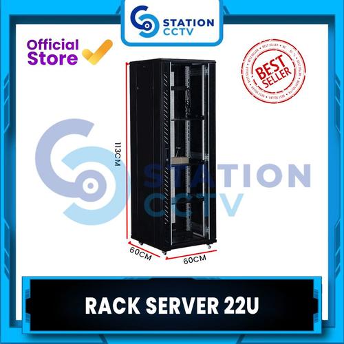 Promo CLOSE RACK 22U / RACK SERVER 22U GLASS DOOR WITH PACKING KAYU ...