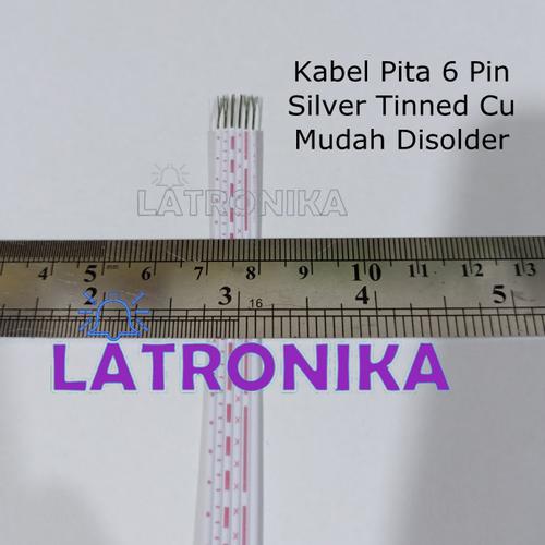 Jual Kabel Pita 6Pin Silver Tinned Cu Strip Flat Cable 6 Pin Connector ...