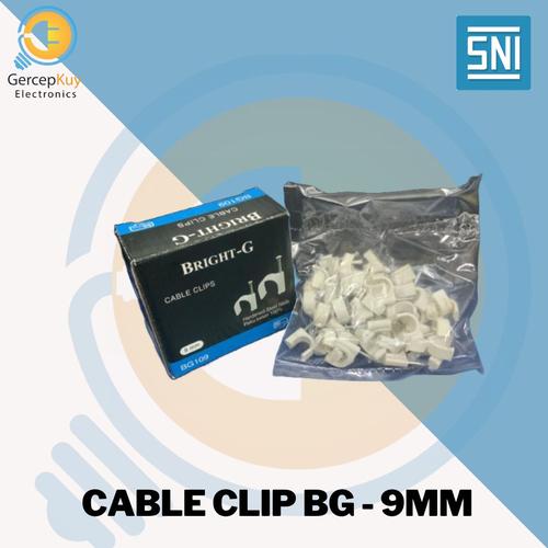 Jual Cable Clip / Klem / Klip Kabel Tembok Bright-G 9mm isi 50pcs ...