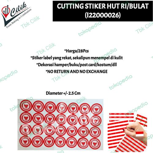 Jual cutting+stiker+label+bulat+dirgahayu+merdeka+HUT+RI+merdeka+kostum ...
