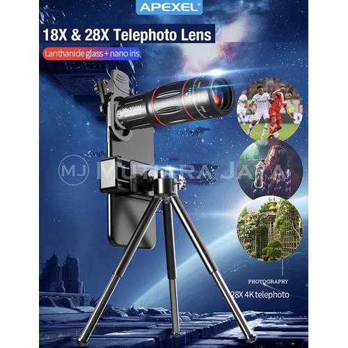 Jual APEXEL Lensa HP 18X Telescope Zoom With Tripod 18XTZ - 18X ...