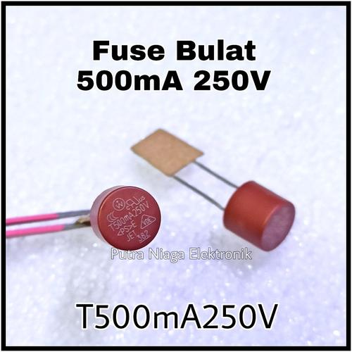 Jual Fuse Bulat 500mA 250V Sikring Silinder PCB Board T500mA250V 0,5A 0 ...