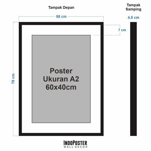 Jual Frame Bingkai Pigura Kayu Foto Poster dengan List Mat Putih ...