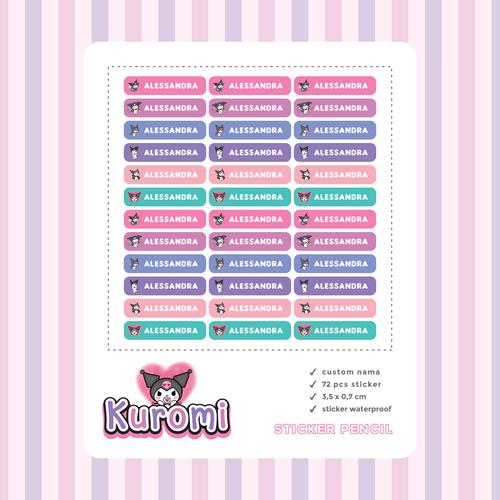 Jual Sticker Pencil Custom Nama Kuromi Label Nama Waterproof - Kota ...